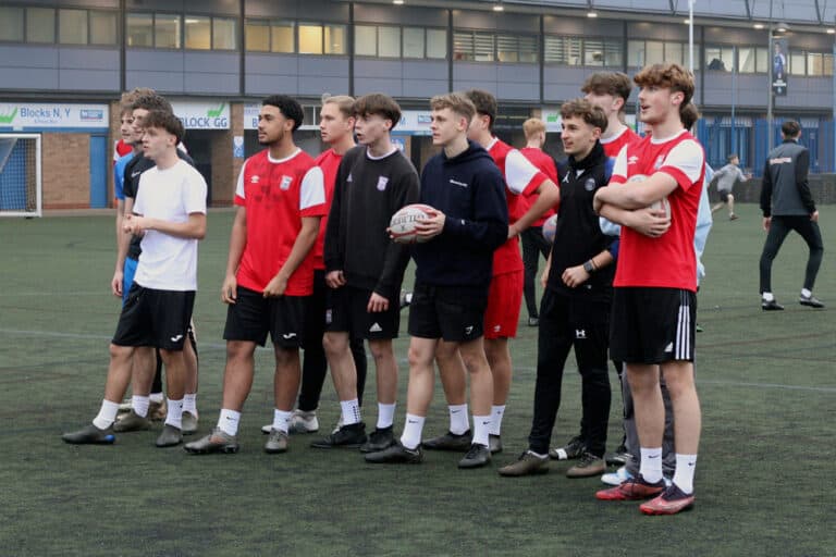 Football academy hit the bar when taking part in rugby challenge ...