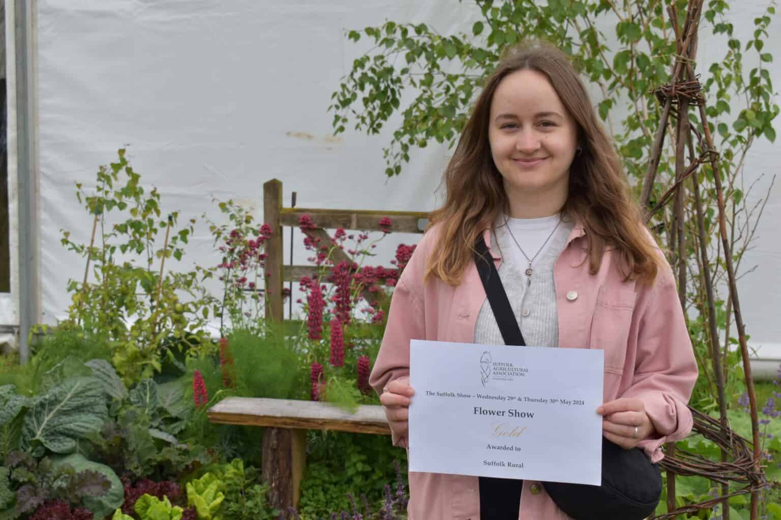 Green-fingered student wins gold medal for garden design at Suffolk Show - Suffolk New College